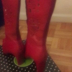 Parade | Shoes | Red Leather Heeled Boots | Poshmark